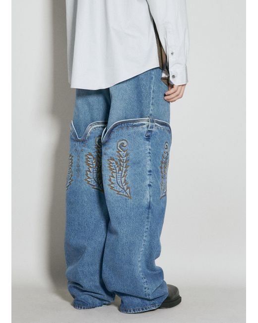 Y. Project Evergreen Maxi Cowboy Cuff Denim Jeans in Blue for Men | Lyst