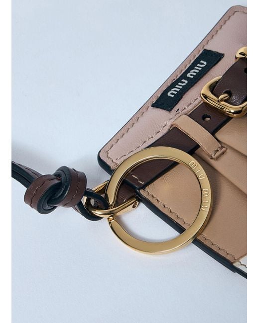 Miu Miu Leather Skirt Keyring in Blue | Lyst
