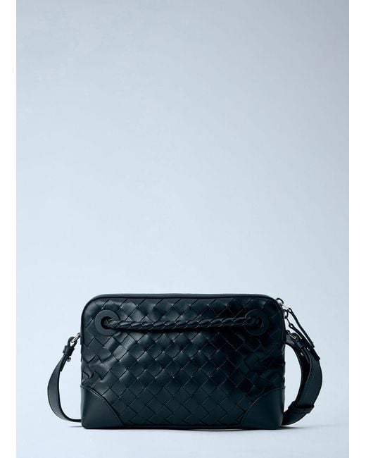 Bottega Veneta Andiamo Zipped Messenger Bag in Blue for Men | Lyst