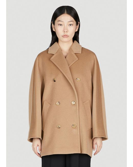 Max Mara Short 101801 Icon Coat in Natural | Lyst