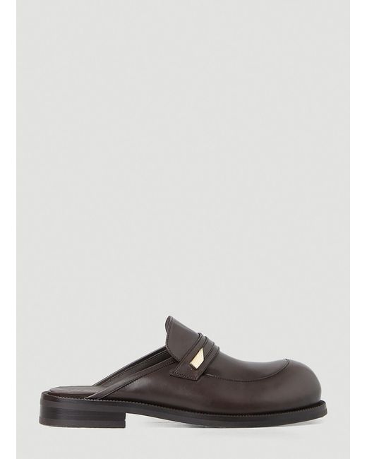 Martine Rose Leather Bulb Toe Mules in Brown for Men | Lyst