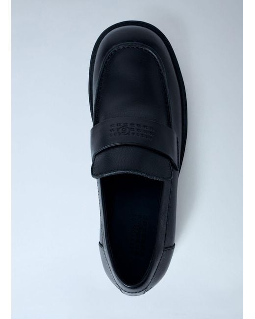 MM6 by Maison Margiela Leather Penny Loafers in Blue for Men | Lyst UK