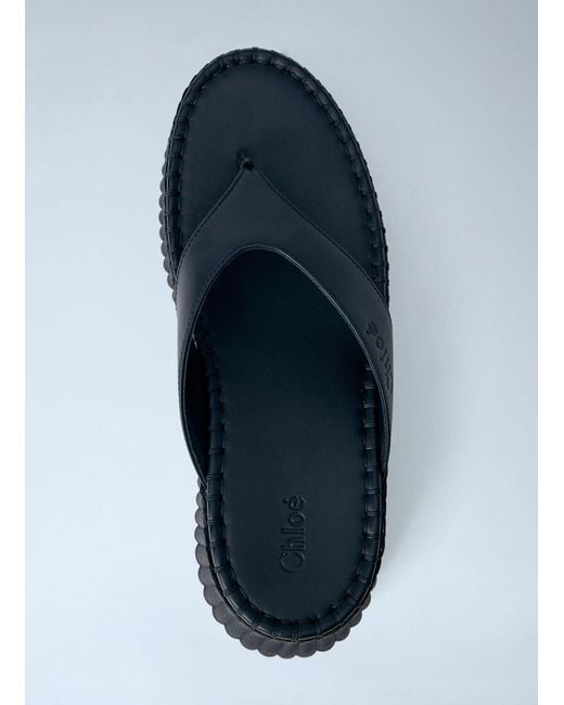 Chloé Chloé Nama Wedge Sandals in Blue | Lyst Australia