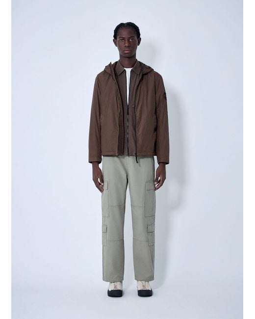 Stone Island Logo Patch Jacket in Brown for Men | Lyst UK