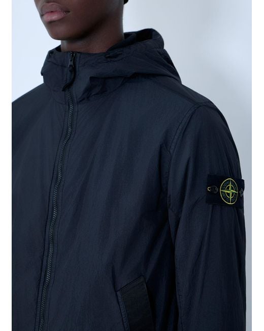 Stone Island Logo Patch Jacket in Blue for Men | Lyst UK