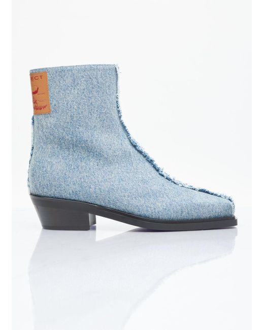 Y. Project Denim Ankle Boots in Blue for Men | Lyst