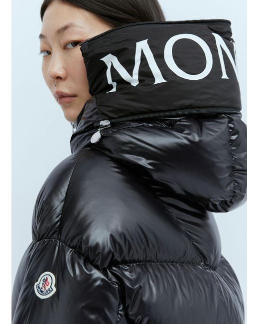 Moncler Hooded Huppe Short Down Jacket in Black | Lyst