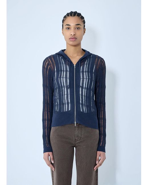 Our Legacy Compact Hooded Cardigan in Blue | Lyst