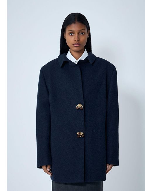Prada Wool Shetland Blazer in Blue | Lyst UK