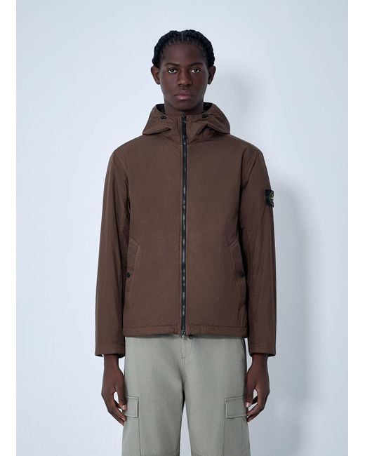 Stone Island Logo Patch Jacket in Brown for Men | Lyst UK