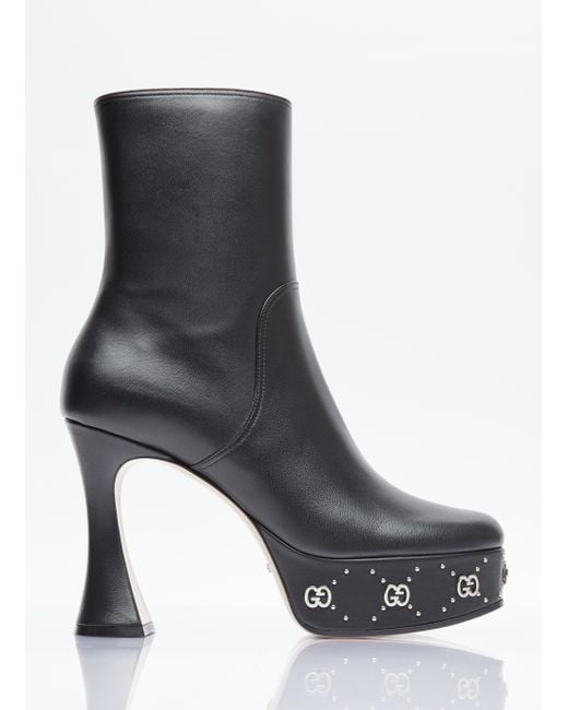 Gucci GG Studs Platform Boots in Blue | Lyst