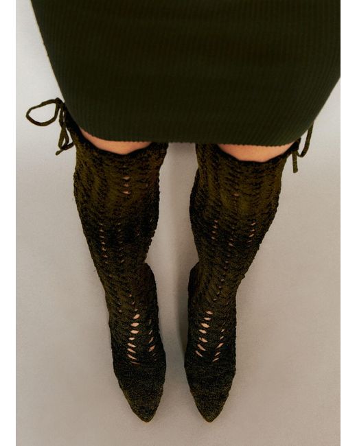 Isa Boulder Spiral Cable Boots in Black | Lyst