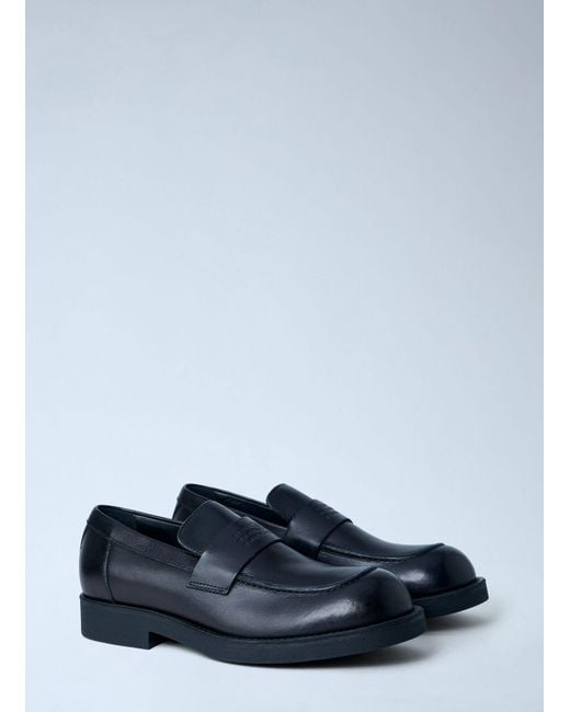 MM6 by Maison Margiela Leather Penny Loafers in Blue for Men | Lyst UK