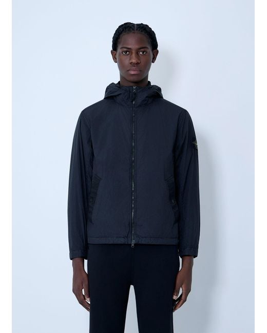 Stone Island Logo Patch Jacket in Blue for Men | Lyst UK