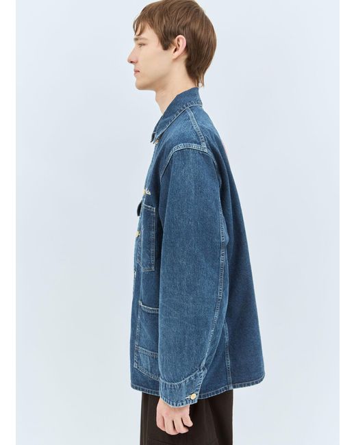 Human Made Logo Embroidery Denim Jacket in Blue for Men | Lyst Canada