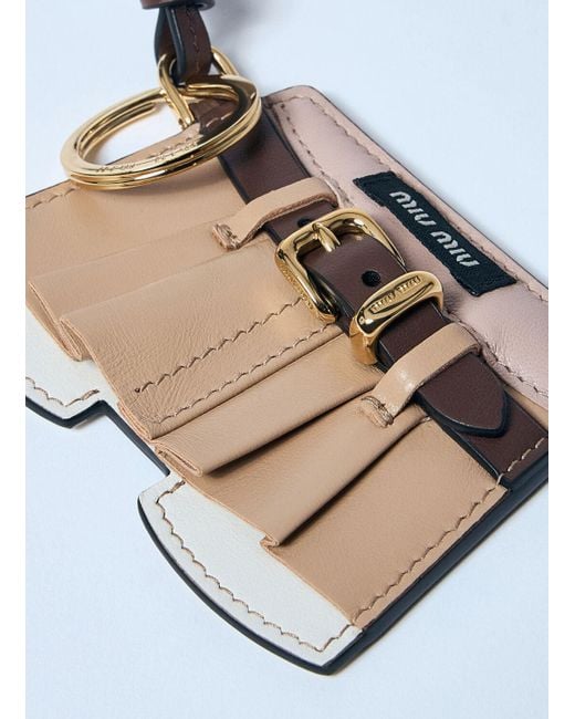 Miu Miu Leather Skirt Keyring in Blue | Lyst