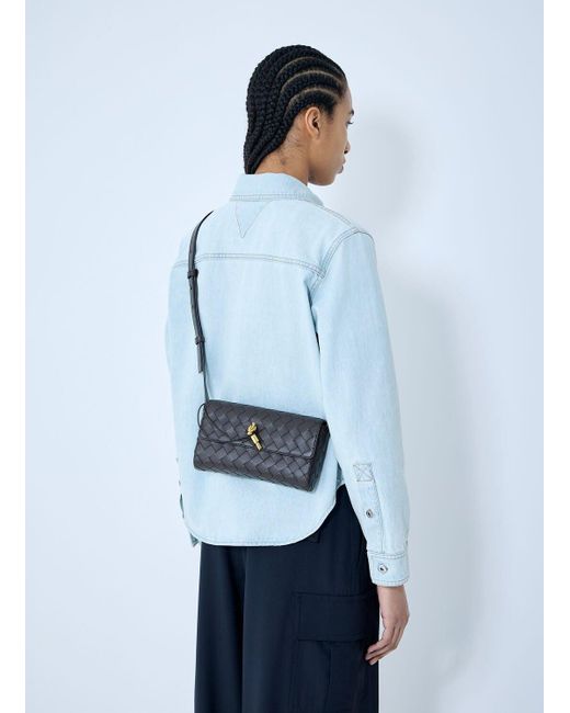 Bottega Veneta Crossbody Andiamo Bag in Blue | Lyst