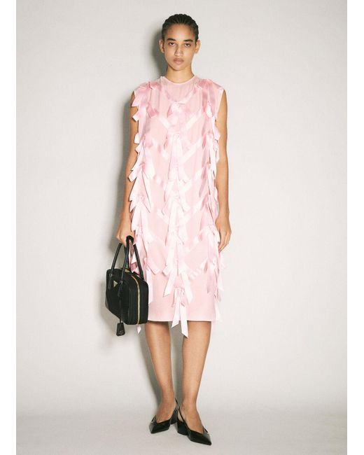 Prada Sablã Midi Dress in Pink | Lyst