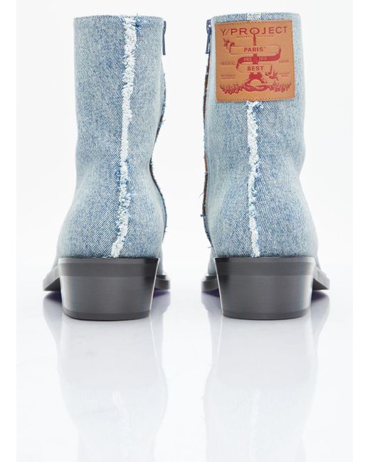Y. Project Denim Ankle Boots in Blue for Men | Lyst
