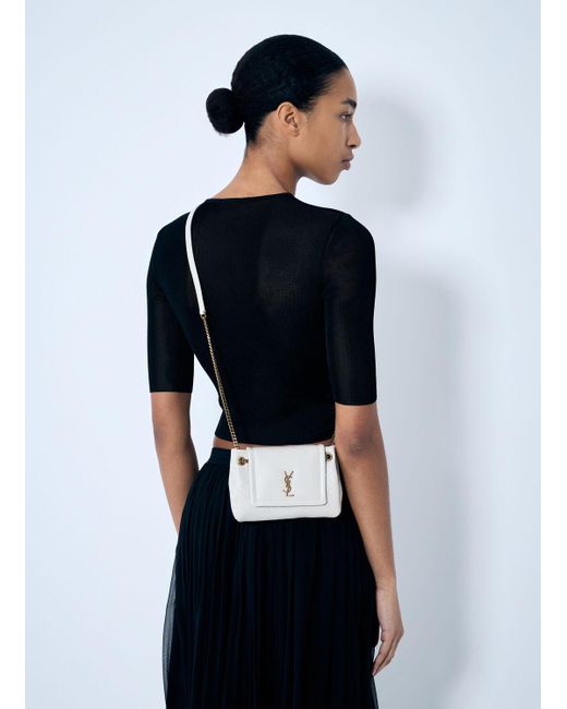 Saint Laurent Mini Nolita Crossbody Bag in Blue | Lyst