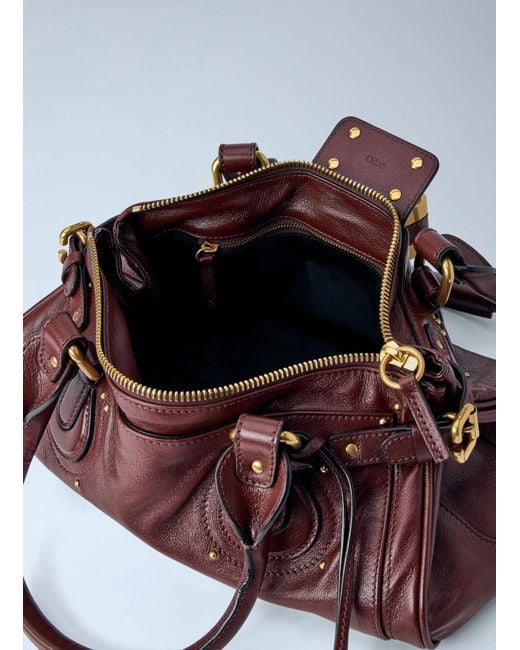 Chloé Paddington Grained Shoulder Bag in Purple | Lyst UK