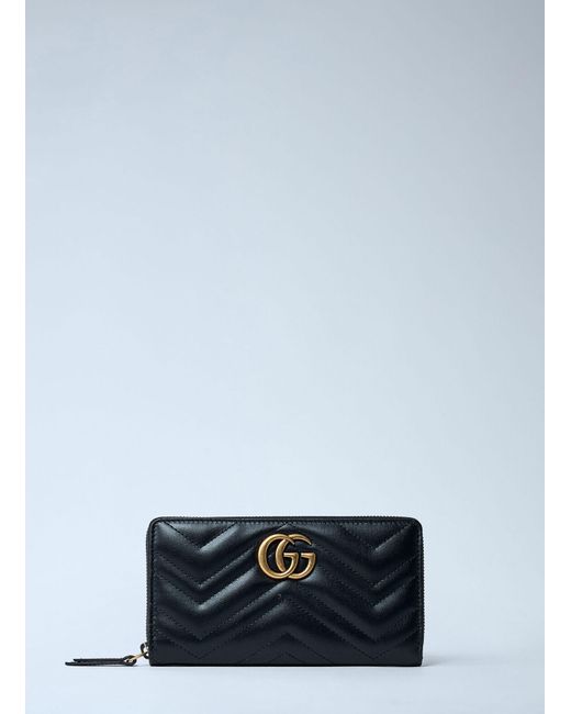 Gucci Long Gg Marmont Wallet in Blue | Lyst UK