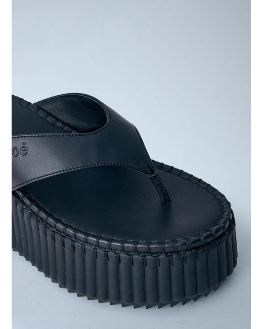 Chloé Chloé Nama Wedge Sandals in Blue | Lyst Australia
