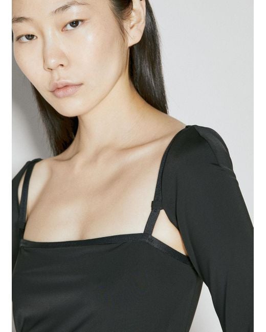 Alexander Wang Long Sleeve Mini Dress in Black | Lyst