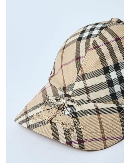 Burberry Check Baseball Cap in Blue | Lyst