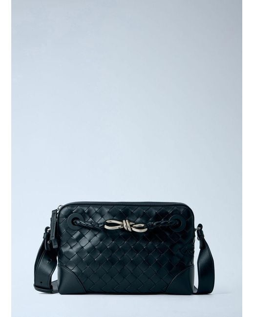 Bottega Veneta Andiamo Zipped Messenger Bag in Blue for Men | Lyst