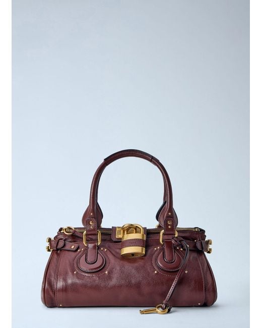 Chloé Paddington Grained Shoulder Bag in Purple | Lyst UK