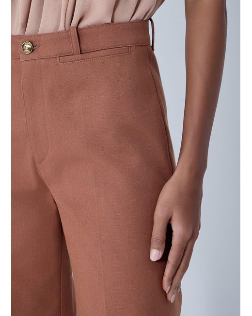 Chloé Chloã Flared Cotton Canvas Pants in Brown | Lyst UK