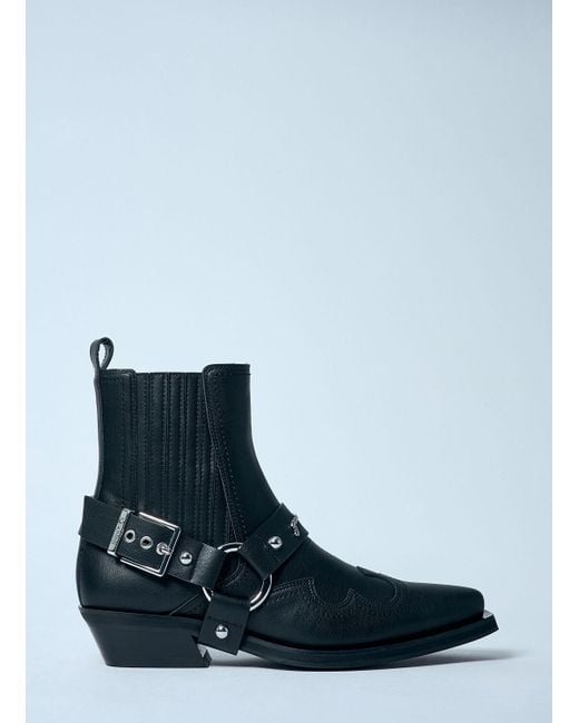 Ganni Low-Cut Western Chelsea Boots in Blue | Lyst