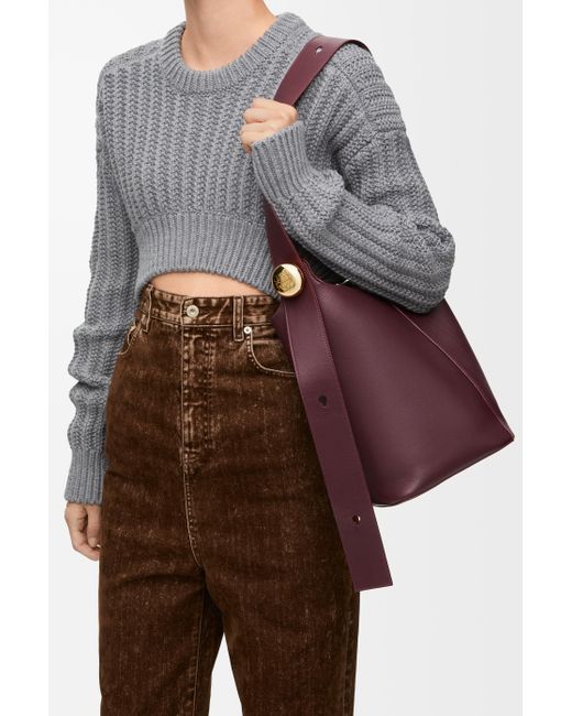 Loewe Minimalist Calfskin Bucket Bag in Red | Lyst