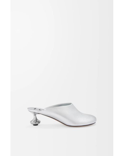 Loewe Toy Mule In Laminated Lambskin in White | Lyst UK