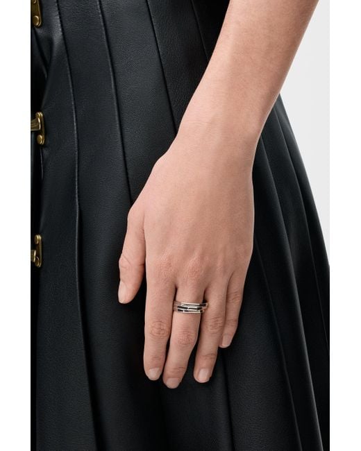 Loewe Luxury Stacked Ring In Sterling Silver in Metallic | Lyst