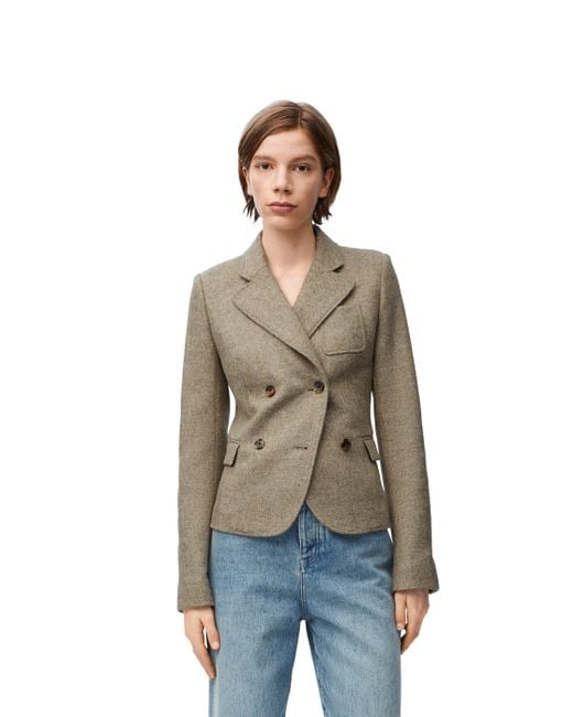 Loewe Luxury Tailored Jacket In Wool in Natural | Lyst