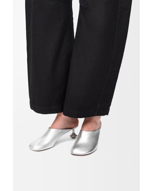 Loewe Luxury Toy Mule In Laminated Lambskin in Black | Lyst