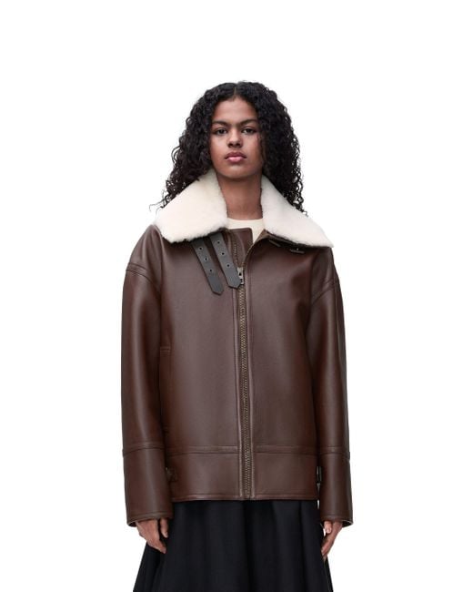 Loewe Luxury Aviator Jacket In Nappa Lambskin in Brown | Lyst