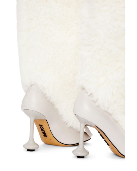 Loewe Toy Boot In Shearling And Lambskin in White | Lyst UK