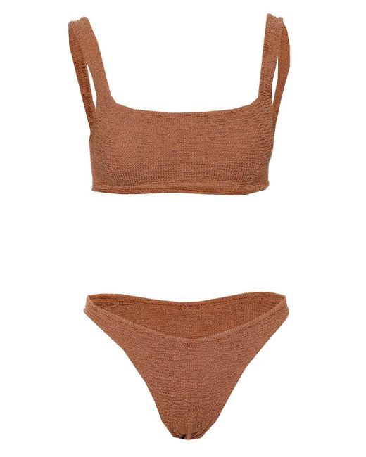 Hunza G Synthetic Xandra Bikini Set in Metallic Cocoa (Brown) | Lyst Hunza G Synthetic Xandra Bikini Set in Metallic Cocoa (Brown) | Lyst