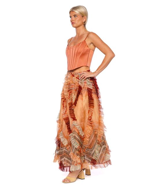 Zimmermann Silk Corset Cropped Top in Orange | Lyst Zimmermann Silk Corset Cropped Top in Orange | Lyst