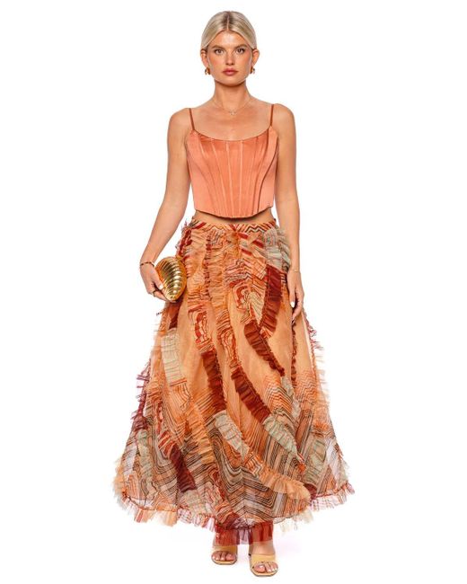 Zimmermann Silk Corset Cropped Top in Orange | Lyst Zimmermann Silk Corset Cropped Top in Orange | Lyst