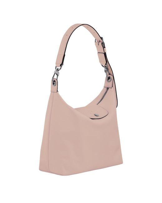 Longchamp Smooth Leather Hobo Handbag in Pink | Lyst UK