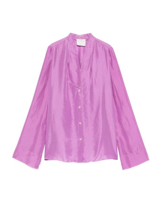 forte_forte Silk Shirt in Purple | Lyst