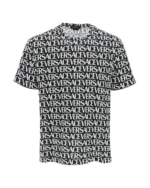 Versace All-over Logo T-shirt in Black for Men | Lyst
