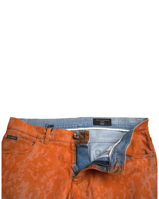 Dolce And Gabbana Multicolor Ombre Cotton Slim Fit Denim Jeans In Blue