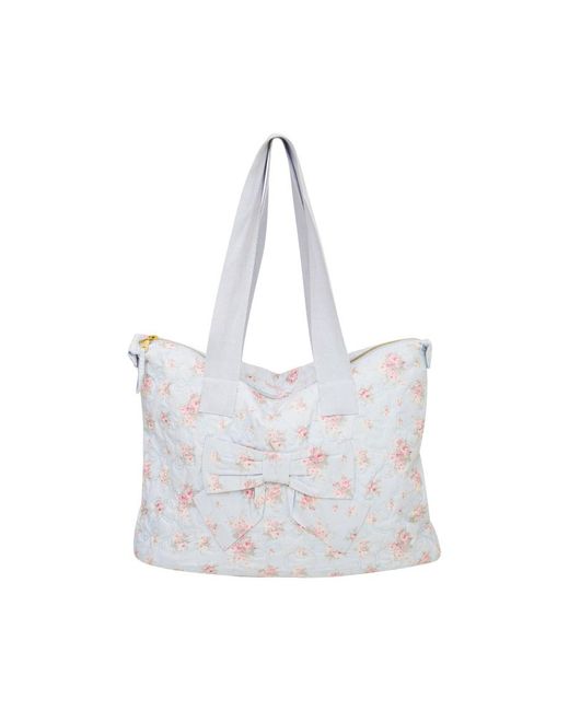 LoveShackFancy Oran Floral Weekender Bag For in White | Lyst