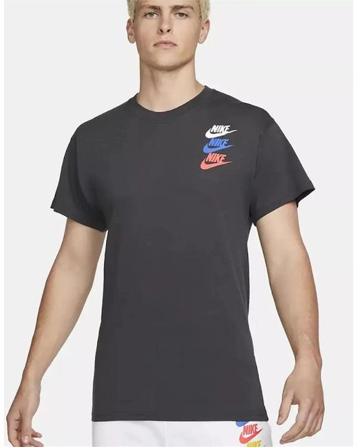 Nike Triple Swoosh T-Shirt in Blue for Men | Lyst UK