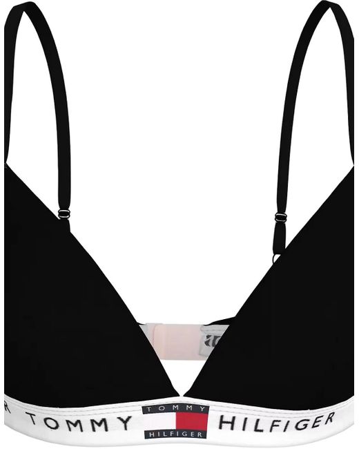 Tommy Hilfiger Heritage Cotton Rp Triangle Bra in Black | Lyst UK